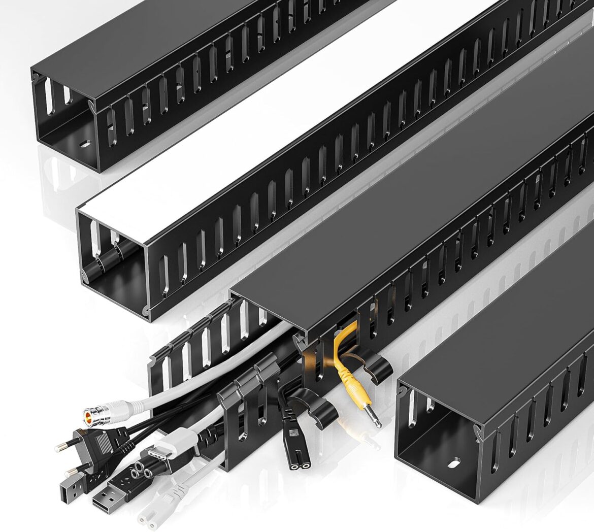 Yecaye 62.8in(4x15.7in) Cable Raceway, Large Under Desk Cable Management