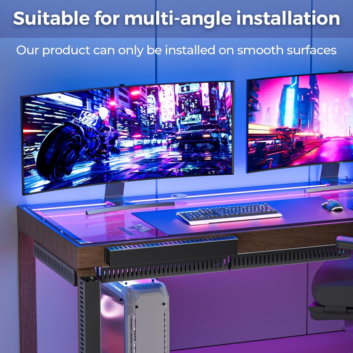 Yecaye 62.8in(4x15.7in) Cable Raceway, Large Under Desk Cable Management