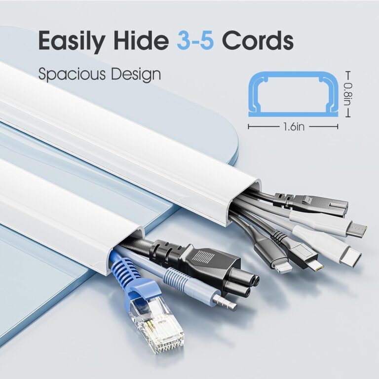 Large Cord Hider - 47in Wire Hiders for TV on Wall, Paintable Cable Hider